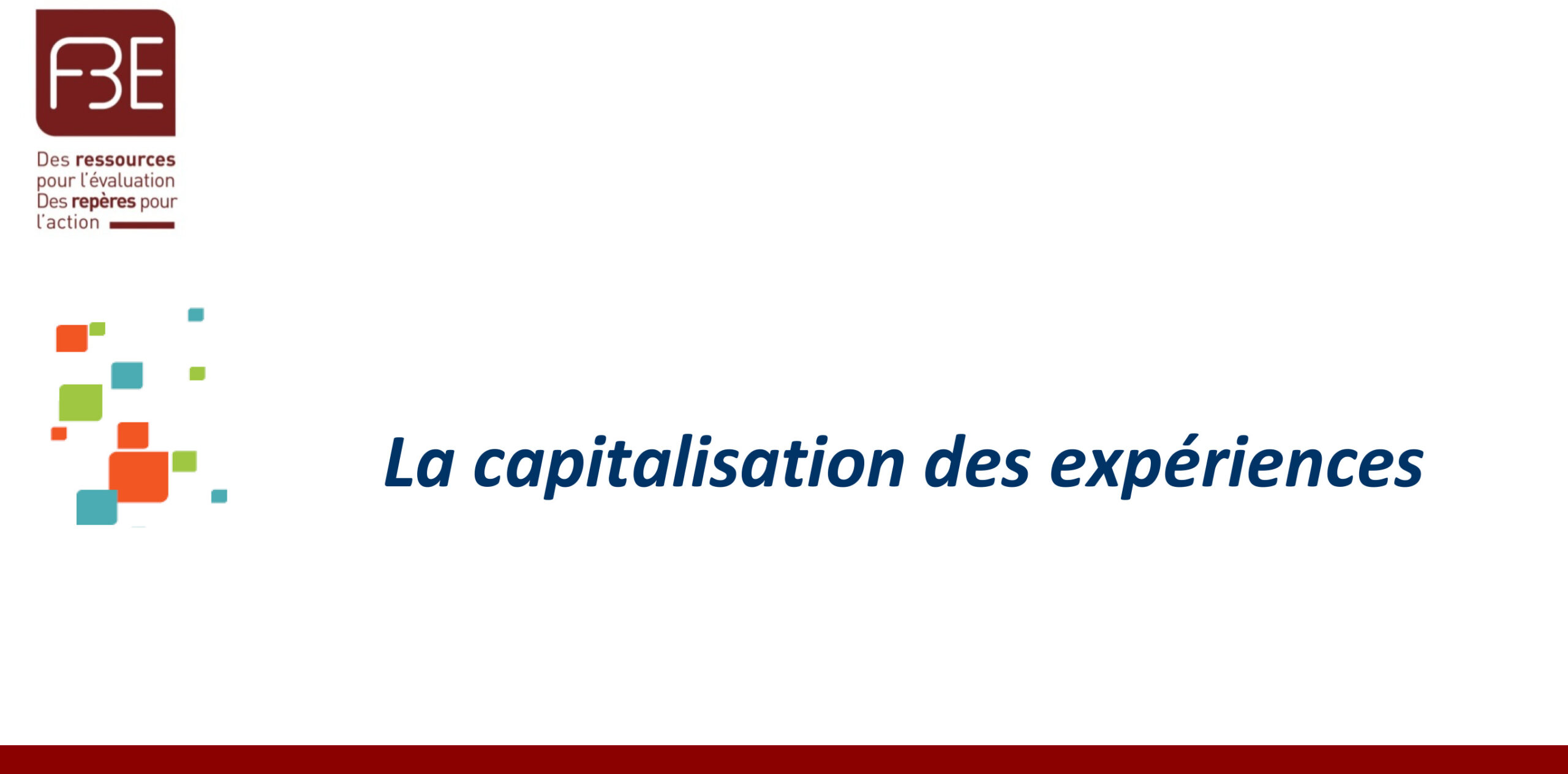 Trame de lancement d'une dynamique de capitalisation - F3E